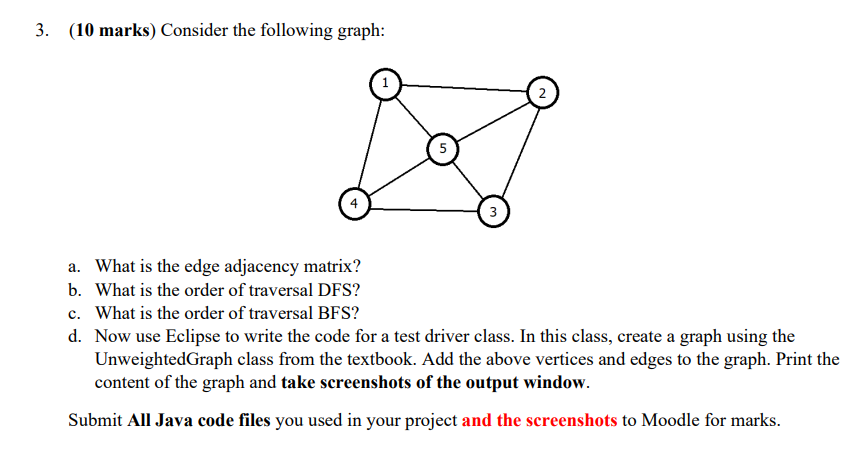 Solved 3. (10 marks) Consider the following graph: 3 a. What | Chegg.com