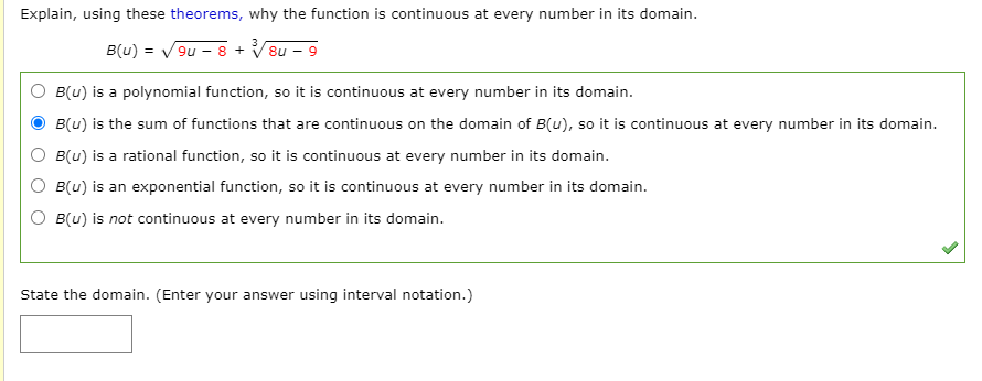 Solved Explain, using these theorems, why the function is | Chegg.com