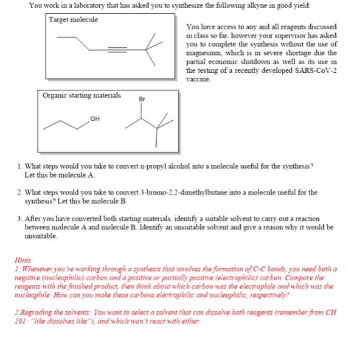 Solved You have access to any and all reagents discussed in | Chegg.com