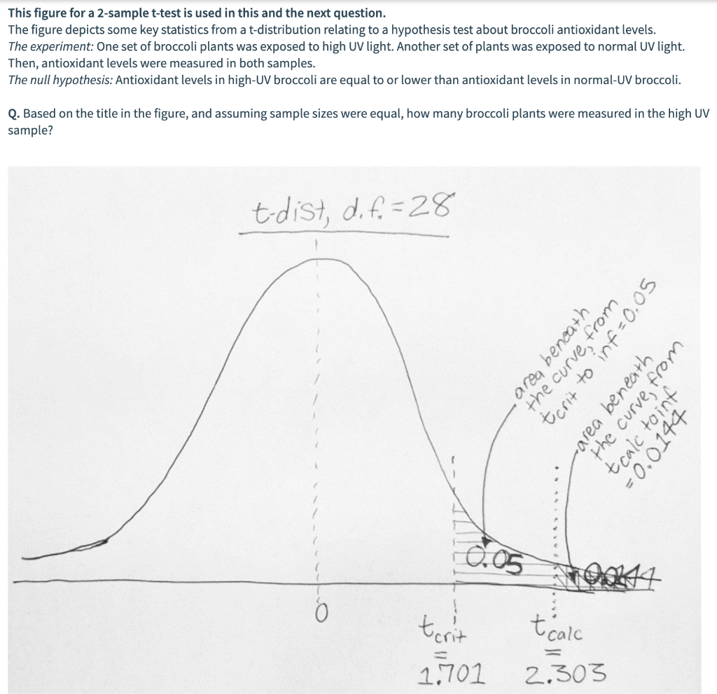 Solved This figure for a 2-sample t-test is used in this and | Chegg.com