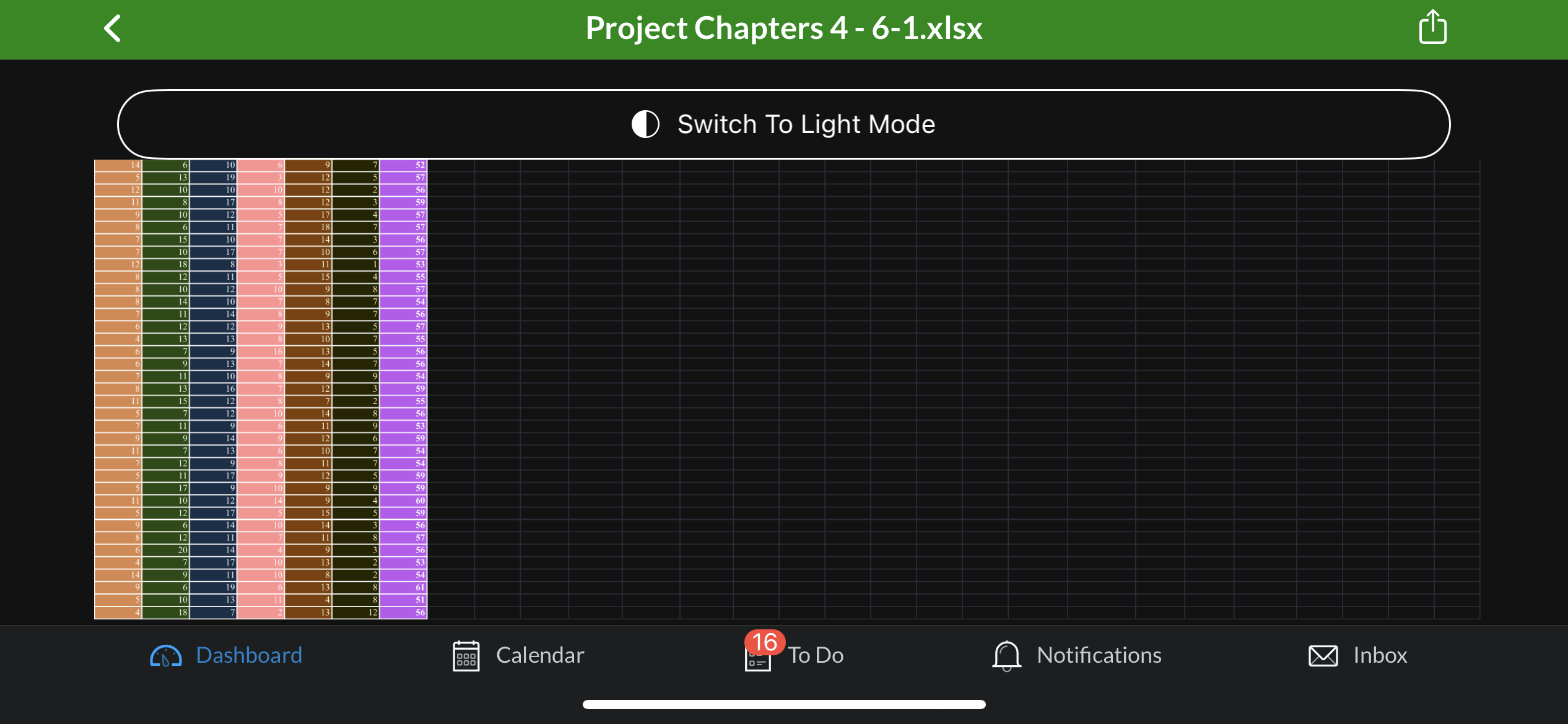 Project Chapters 4 - 6-1.xIsx Switch To Light | Chegg.com