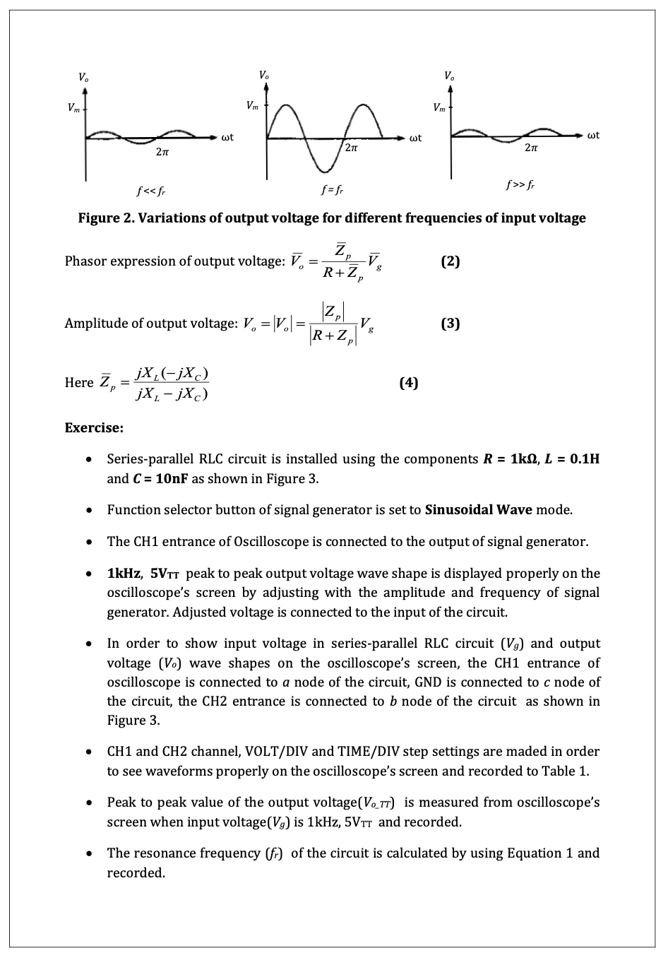 Solved RLC CIRCUIT ANALYSIS UNDER THE ALTERNATIVE CURRENT | Chegg.com