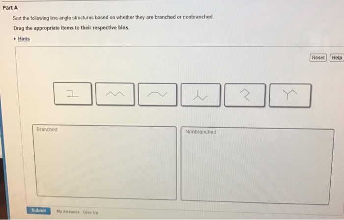 Solved Sort the following line-angle structures based on | Chegg.com
