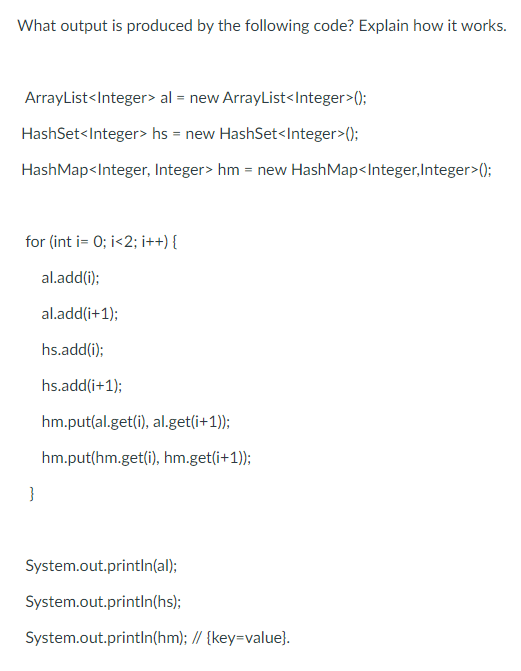 Solved What output is produced by the following code? | Chegg.com