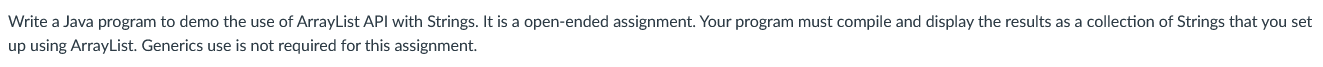 Solved Write A Java Program To Demo The Use Of Arraylist Api
