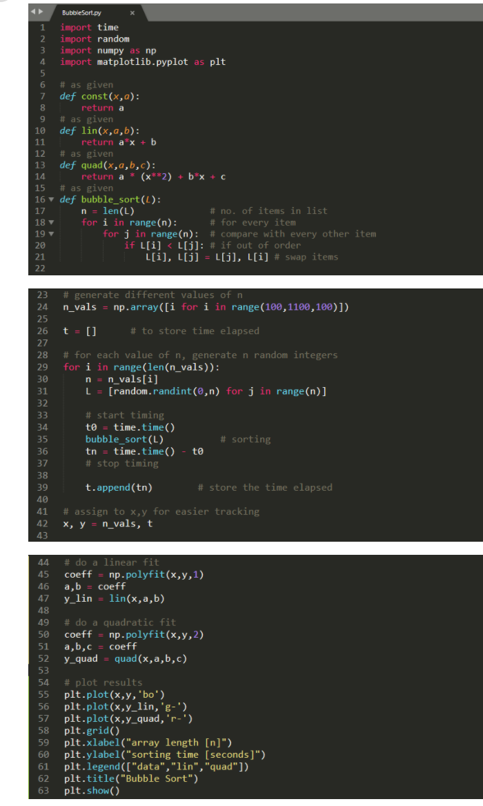 Solved X BubbleSort.py import time import random import | Chegg.com