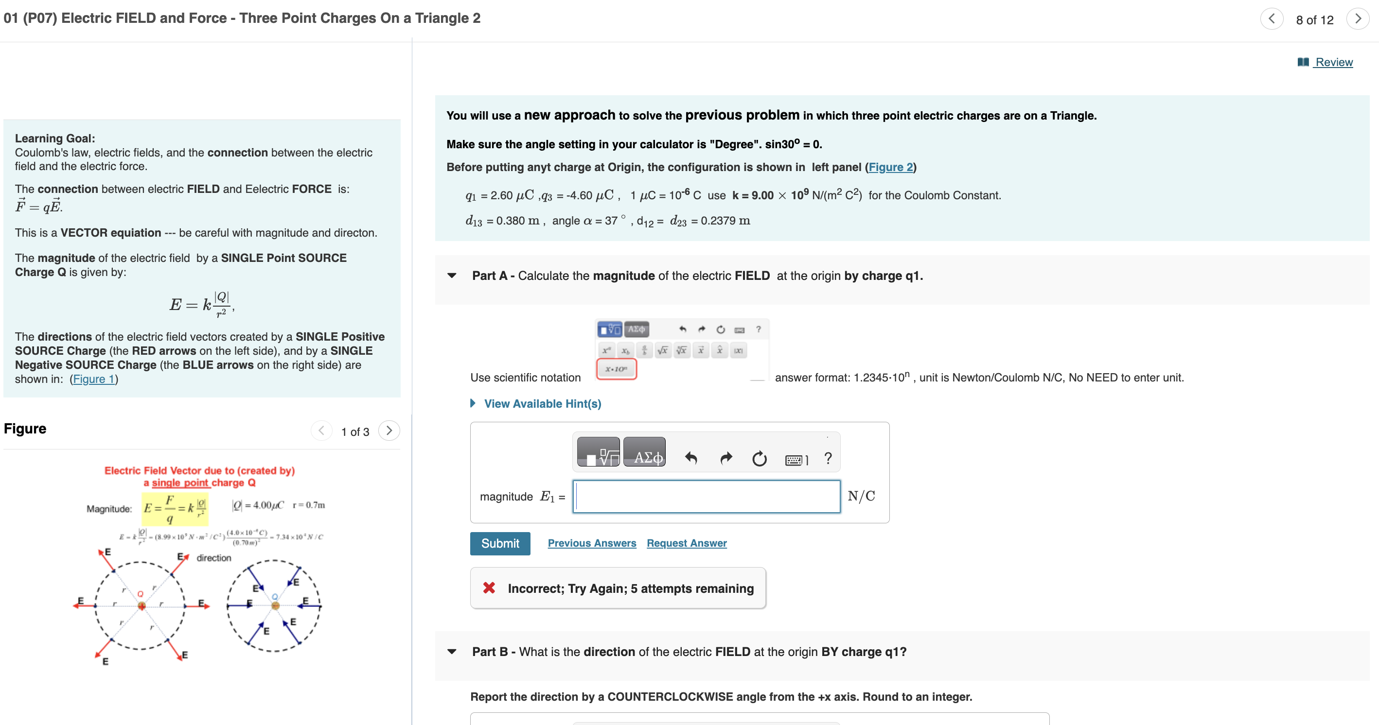 Solved Learning Goal:Coulomb's law, electric fields, and the | Chegg.com