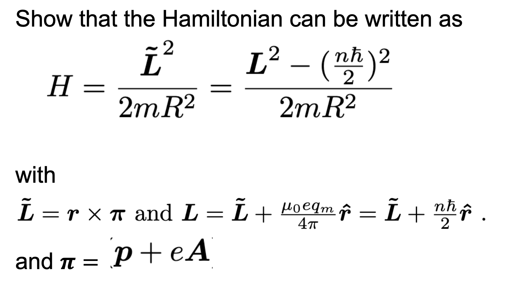 Solved Show that the Hamiltonian can be written as | Chegg.com