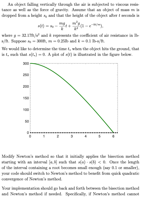 Solved met + An object falling vertically through the air is | Chegg.com