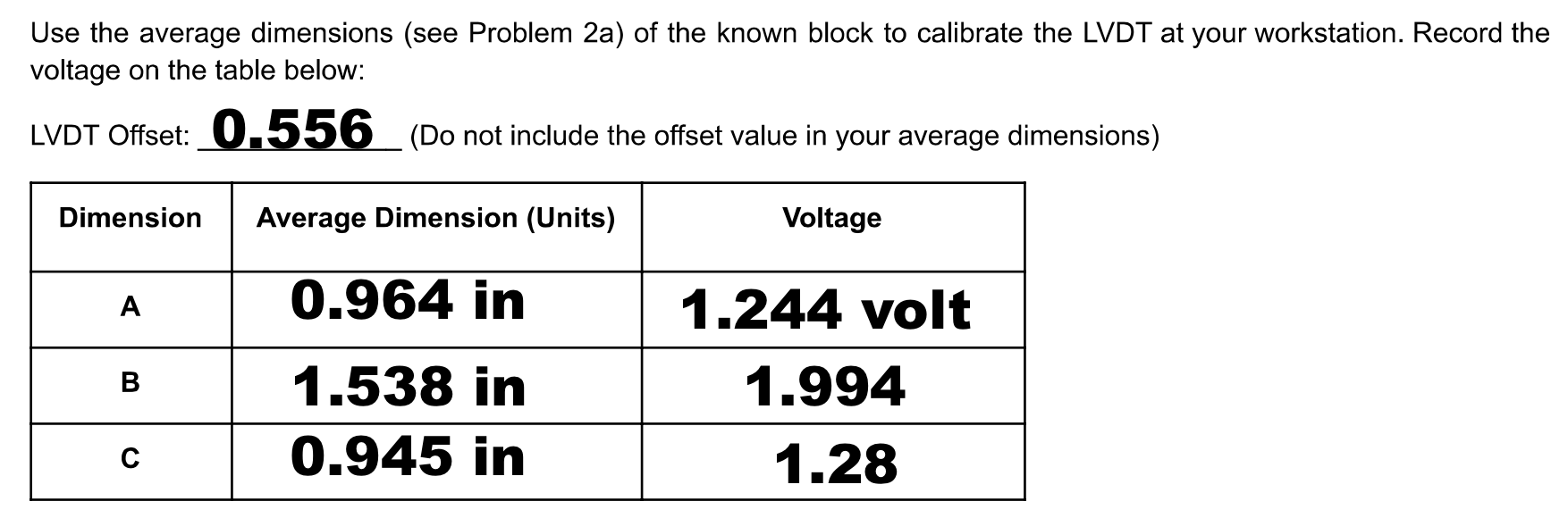 Solved Record the dimensions of the known (calibration) | Chegg.com