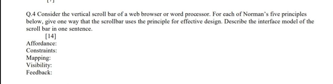 Solved Q.4 Consider the vertical scroll bar of a web browser | Chegg.com