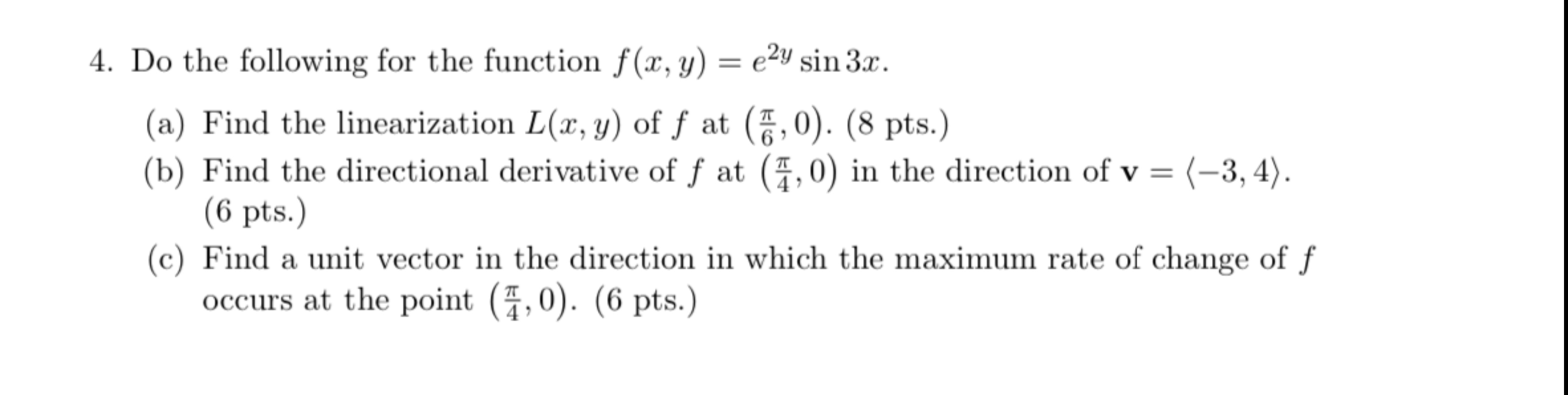 Solved Do the following for the function f(x,y)=e2ysin3x. | Chegg.com