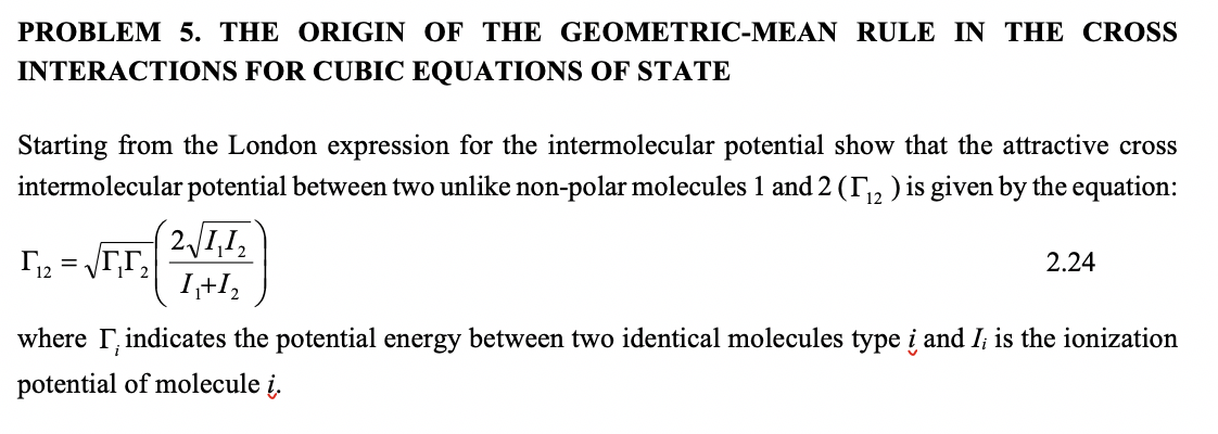 PROBLEM 5. THE ORIGIN OF THE GEOMETRIC-MEAN RULE IN | Chegg.com