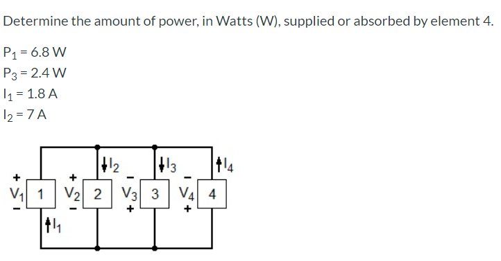 Solved Determine the amount of power, in Watts (W), supplied | Chegg.com