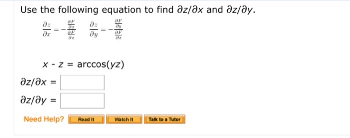Solved Use the following equation to find partial | Chegg.com