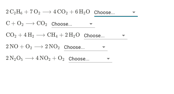Solved For each reaction, determine whether it is an example | Chegg.com