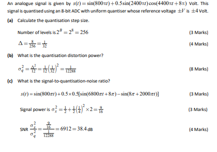 Solved An analogue signal is given by | Chegg.com