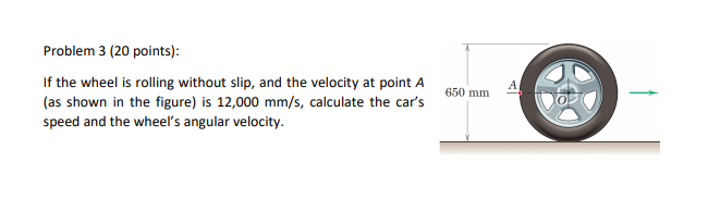 Solved Problem 3 (20 points): If the wheel is rolling | Chegg.com