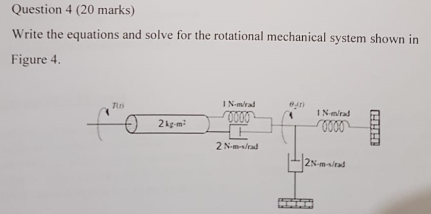 Solved Question 4 (20 marks) Write the equations and solve | Chegg.com