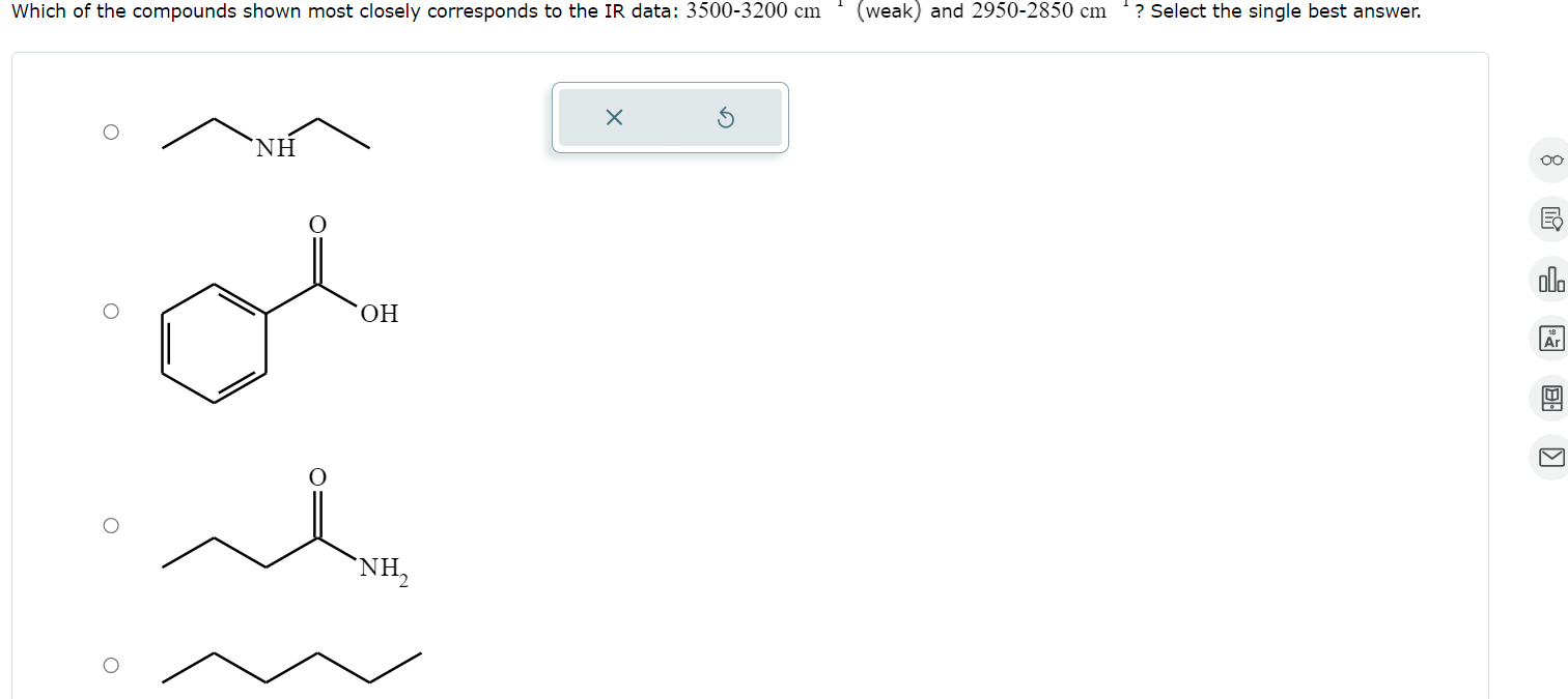 Solved Which of the compounds shown most closely corresponds | Chegg.com