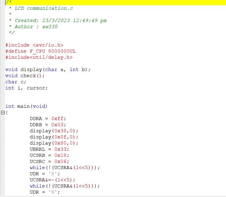 Solved Using proteus you should program an LCD display to | Chegg.com