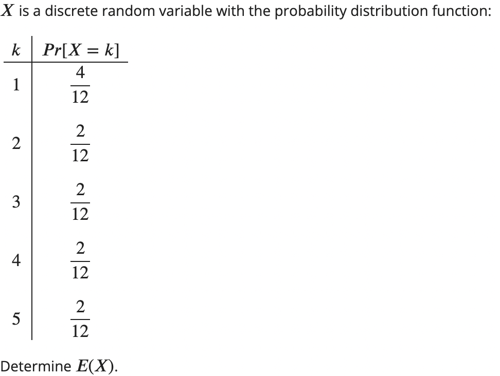 Solved X is a discrete random variable with the probability | Chegg.com