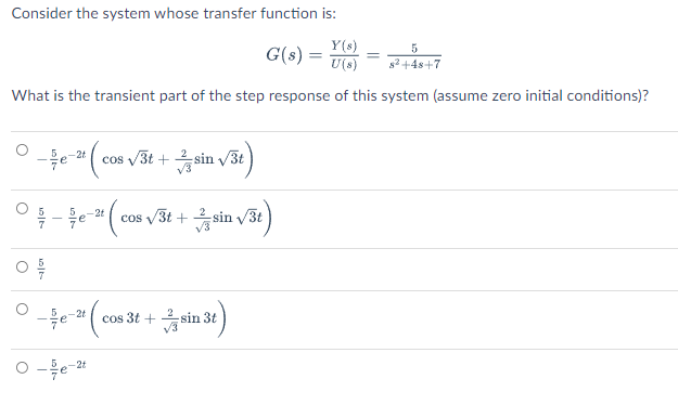 Solved Consider the system whose transfer function is: G(s) | Chegg.com