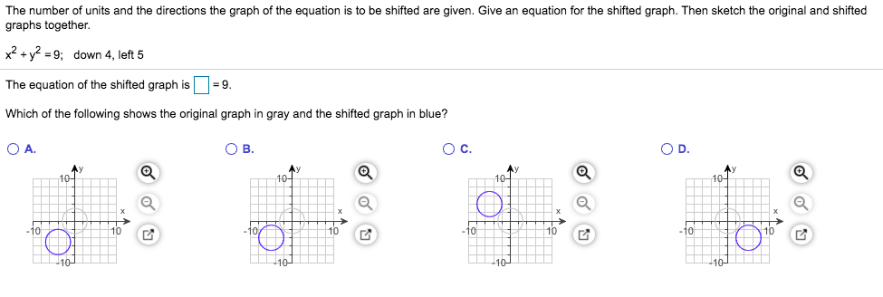 Solved The number of units and the directions the graph of | Chegg.com