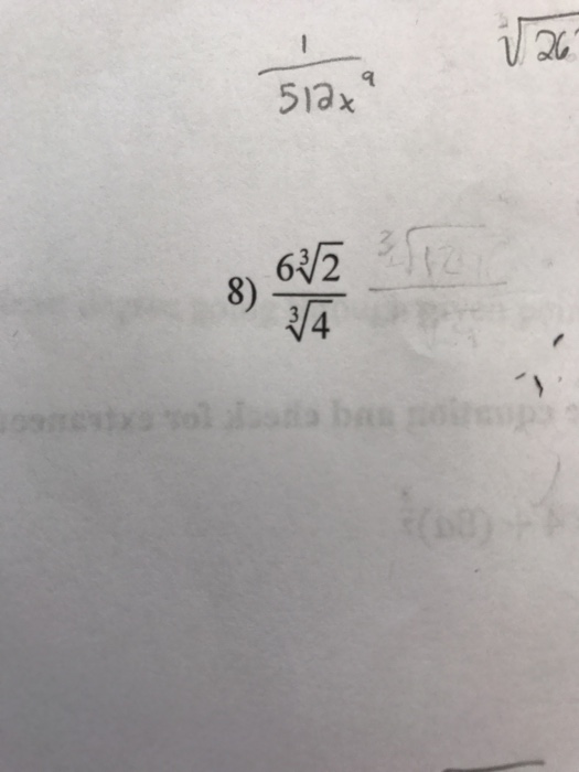 Solved 1/512x^9 Squareroot 26 6^3Squareroot 2/3 Squareroot 4 | Chegg.com
