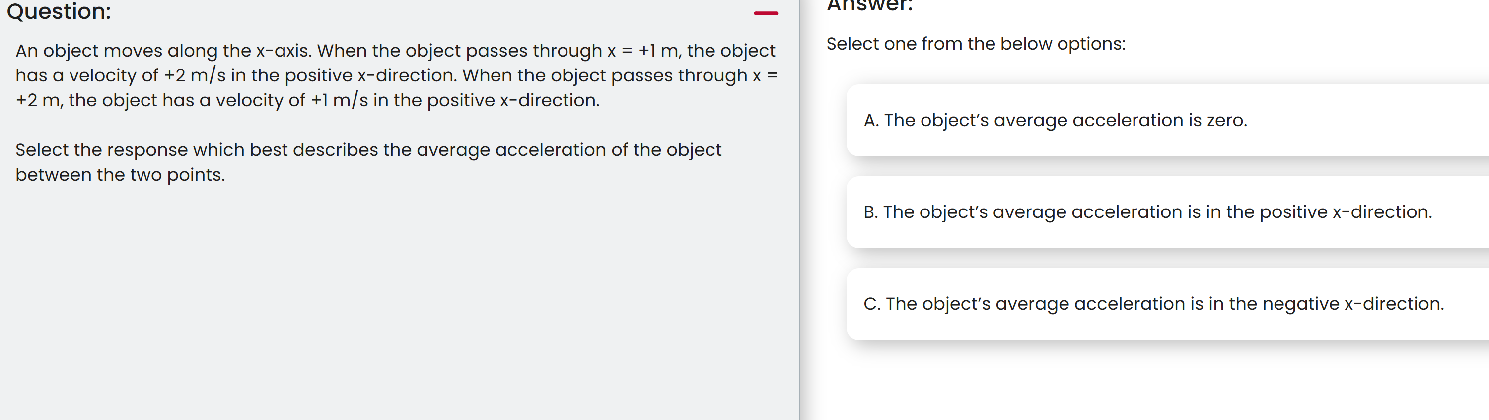 Solved Question:An object moves along the \( ﻿x \)-axis. | Chegg.com