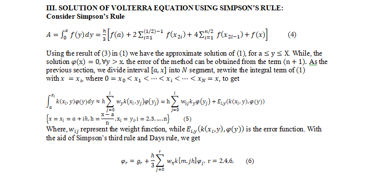 Solved II. SOLUTION OF VOLTERRA EQUATION USING TRAPEZOIDAL | Chegg.com