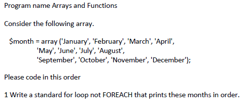 Solved Program name Arrays and Functions Consider the | Chegg.com
