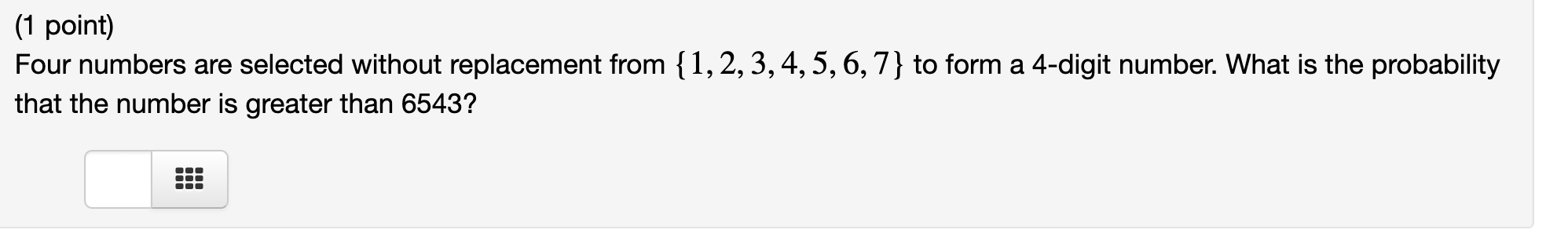 Solved point) Eour numbers are selected without replacement | Chegg.com