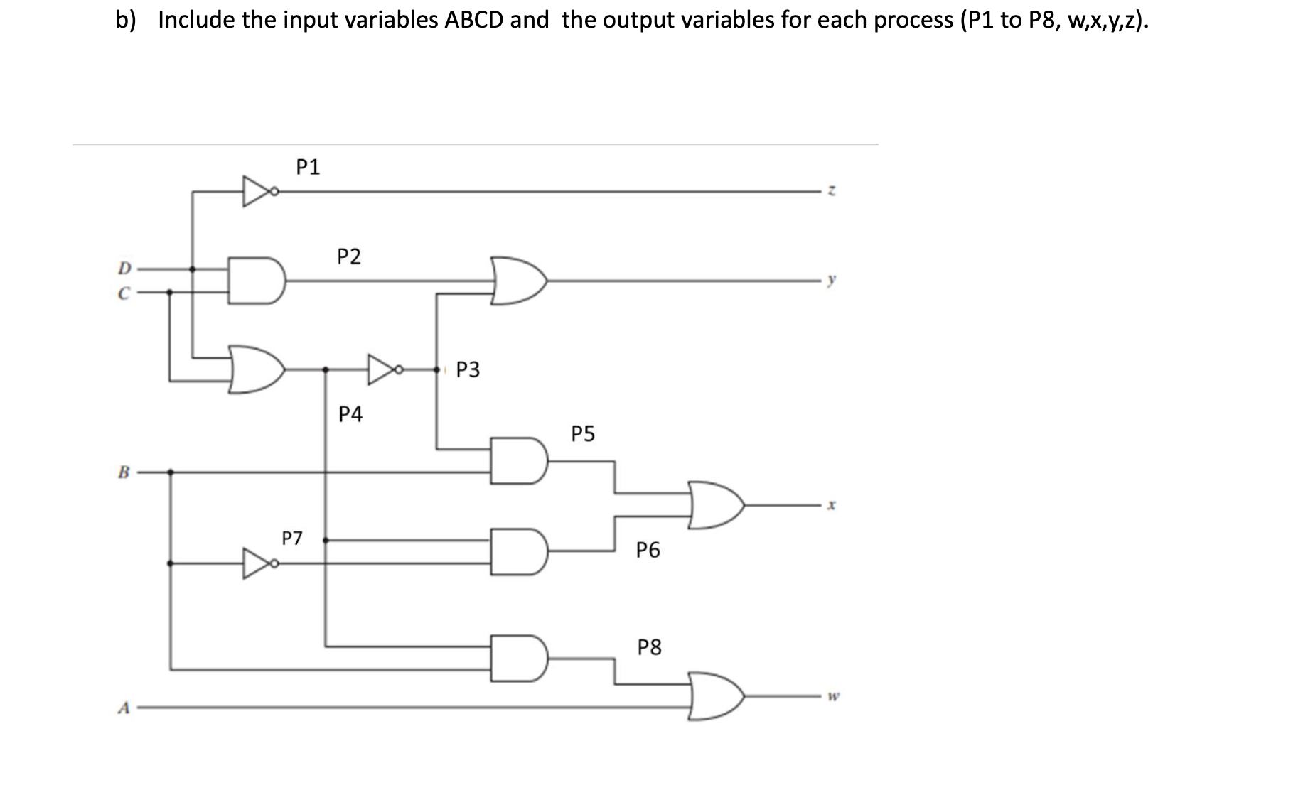 Solved b) ﻿Include the input variables ABCD and the output | Chegg.com