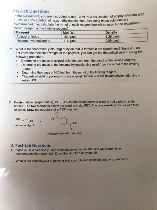 Solved Pre-Lab Questions In the experiment, you are | Chegg.com