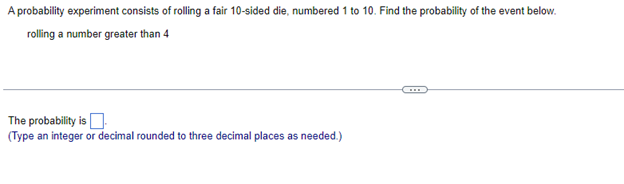 Solved A probability experiment consists of rolling a fair | Chegg.com