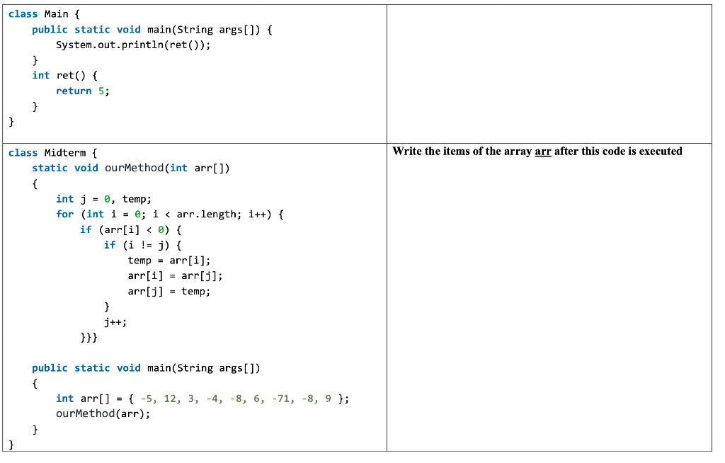 Solved class Main { public static void main(String args[]) { | Chegg.com