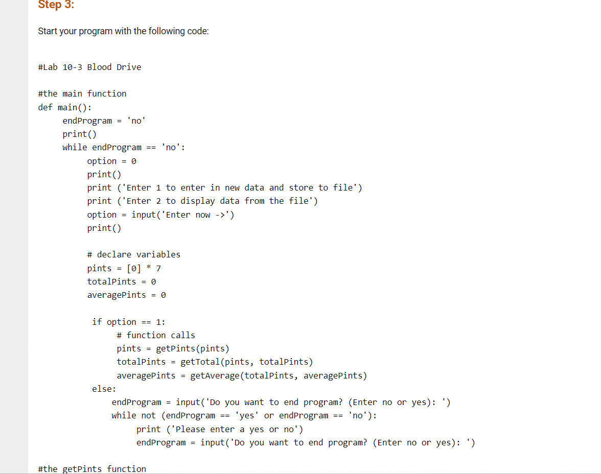 Solved your program with the following code: 10-3 Blood | Chegg.com