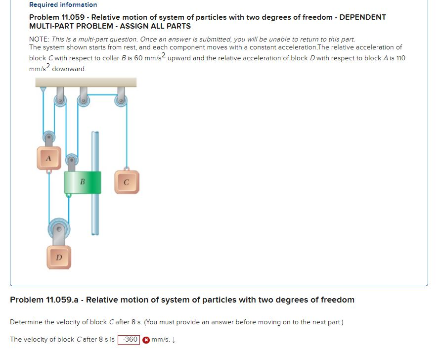 Solved Required information Problem 11.059 - Relative motion | Chegg.com