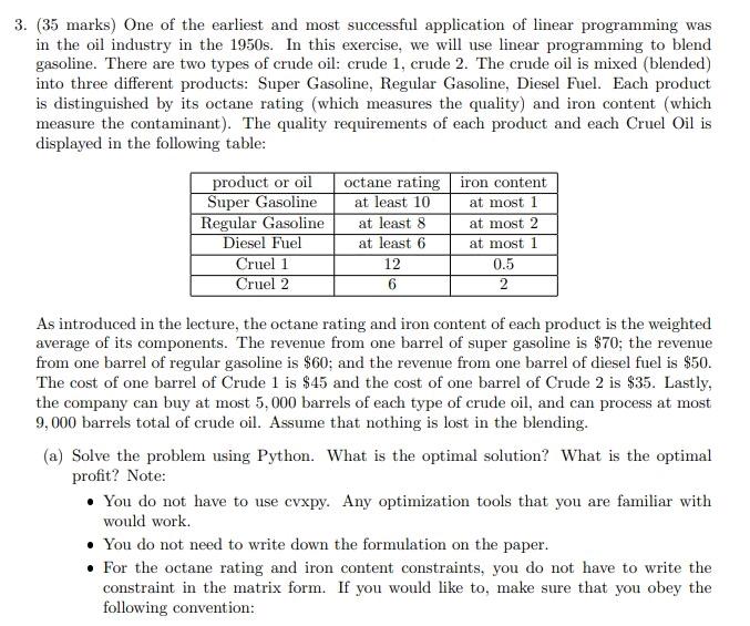 Solved ( 35 marks) One of the earliest and most successful | Chegg.com