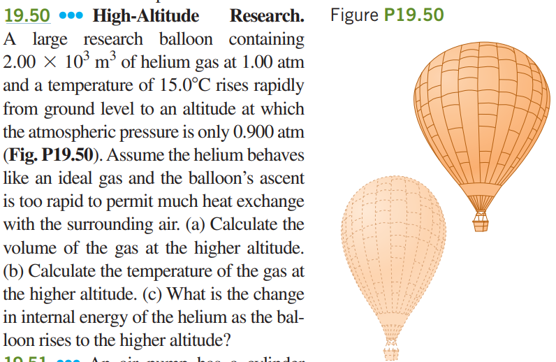 Solved 19.50 •๐० High-Altitude Research. Figure P19.50 A | Chegg.com