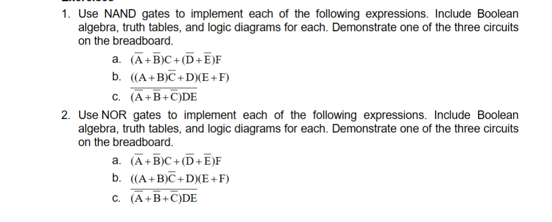 Solved 1. Use NAND gates to implement each of the following | Chegg.com