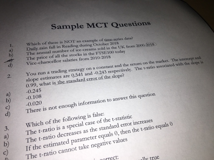 Solved Sample MCT Questions a) b) The annual number of | Chegg.com