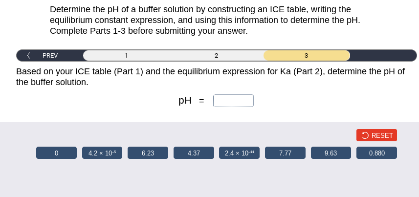 Solved Determine the pH of a buffer solution by constructing | Chegg.com