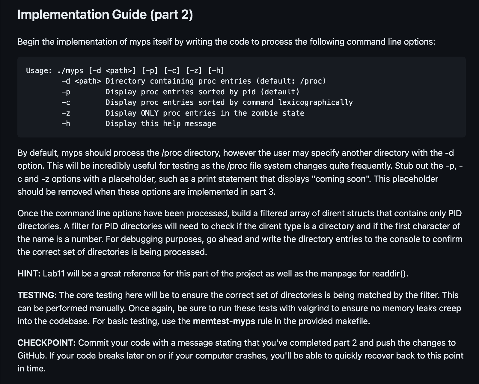 Solved Implementation Guide (part 1) The myps tool will | Chegg.com