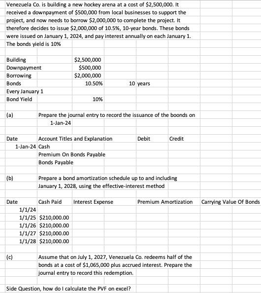 Solved Venezuela Co. is building a new hockey arena at a | Chegg.com
