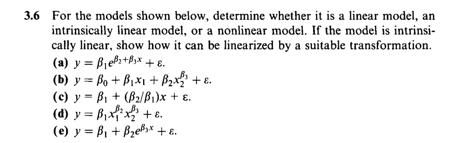 Solved 3.6 For the models shown below, determine whether it | Chegg.com