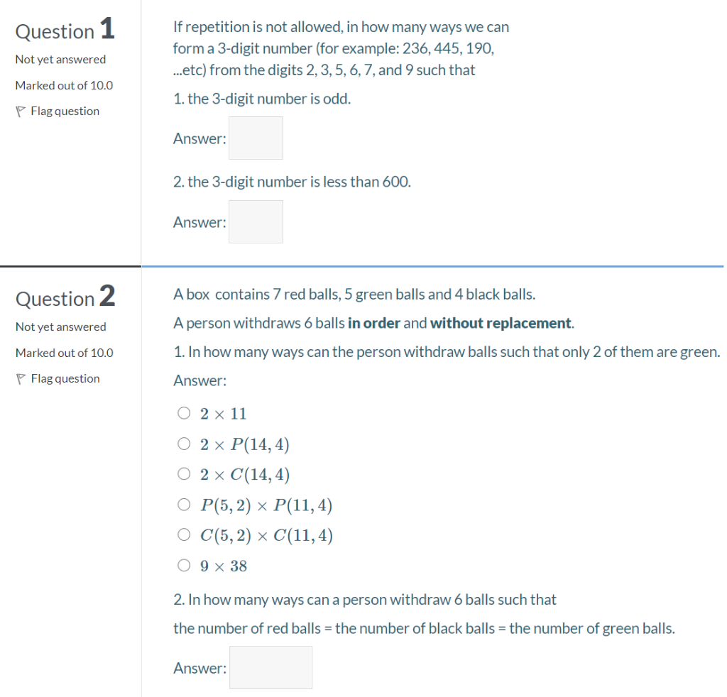 Solved Question 1 Not yet answered If repetition is not | Chegg.com