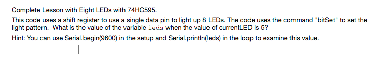 Solved Complete Lesson with Eight LEDs with 74HC595. This | Chegg.com