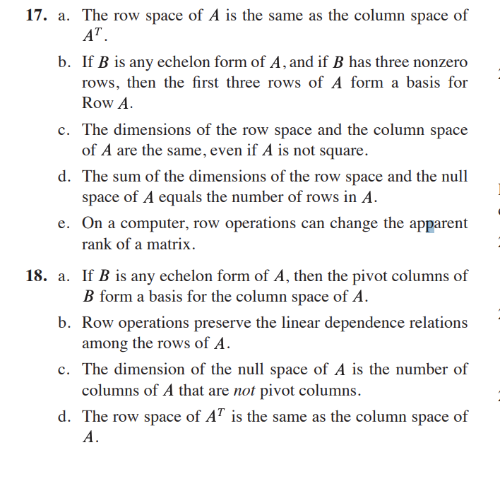 Solved rows, then the first three rows of A form a basis for | Chegg.com